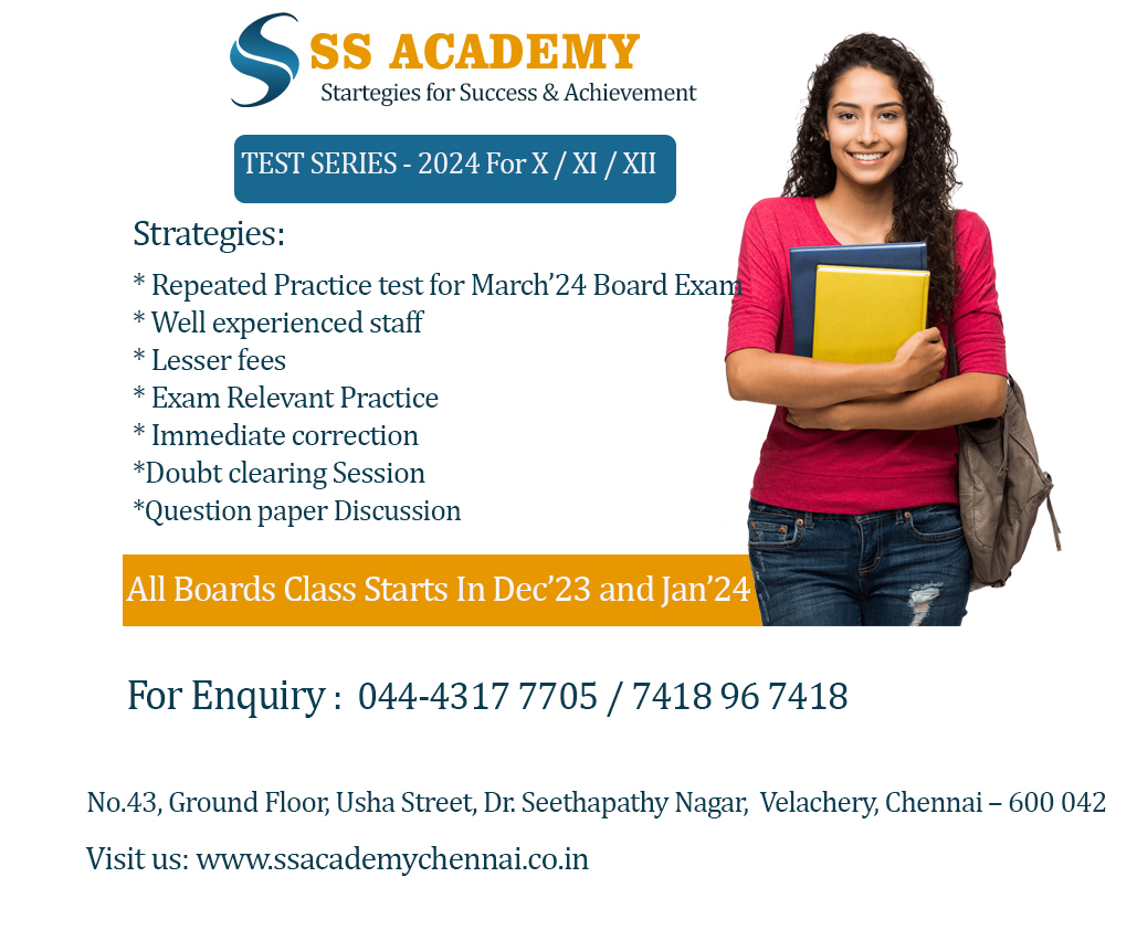 SS Academy Velachery - NEET Coaching Centre | Crash Courses - NEET, IIT JEE | Engg B.Arch & NATA ...